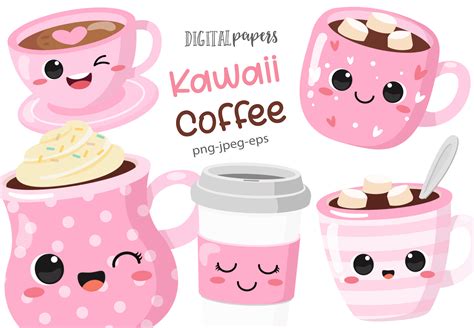 Coffee Clipart Kawaii Clip Art Kawaii Coffee Clipart Coffee 40 Off