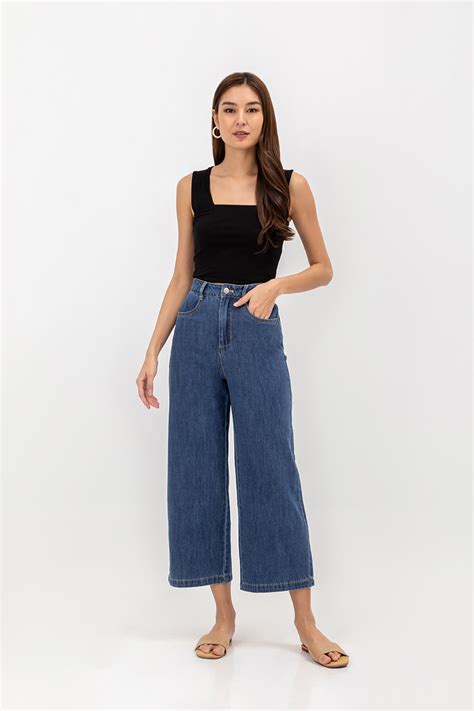 Damaris Wide Leg Denim Jeans Love And Bravery