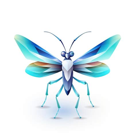 Premium Vector Mantis Vector Flat Geometric Watercolor White