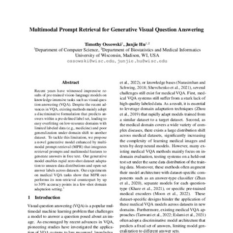 Retrieving Multimodal Prompts For Generative Visual Question Answering