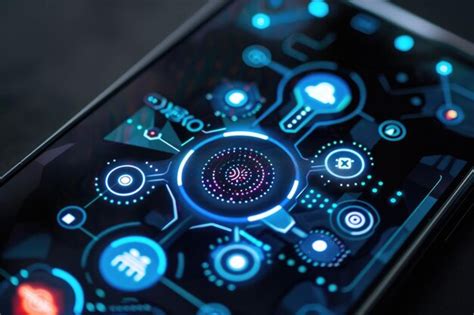 Illustration Of A Futuristic Technology Circuit Board Featuring A Glowing Central Chip Aig62