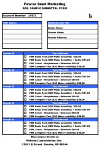 Soil Sample Submittal Form Fowler Seed