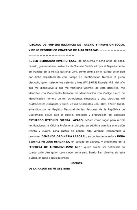 Demanda Laboral Autoguardado JUZGADO DE PRIMERA INSTANCIA DE