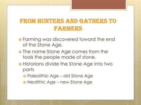 Ppt Chapter 3 From Hunters And Gatherers To Farmers Powerpoint