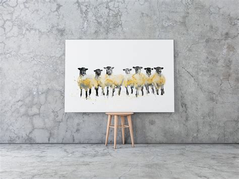 Sheep Canvas Hand Signed Abstract Canvas Print Of Original