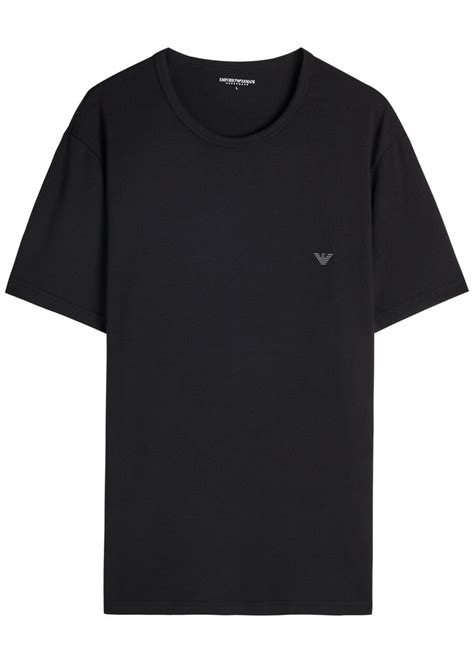 Emporio Armani Logo Stretch Cotton T Shirt Set Of Two Black Emporio Armani
