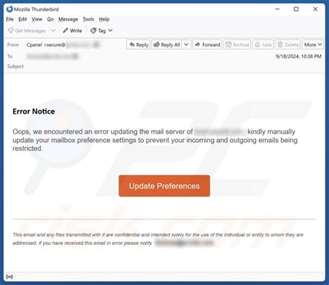 Error Updating The Mail Server Scam Removal And Recovery Steps