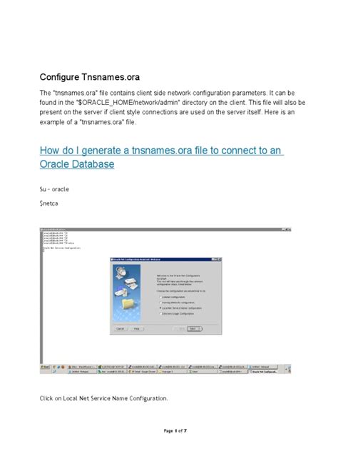 tnsnames ora configuration pdf operating system databases