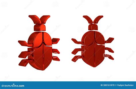 Red System Bug Concept Icon Isolated On Transparent Background Code