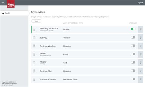 Adding And Reordering Authentication Methods Pingid End User Guide