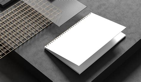 Notebook Pengikat Spiral Mock Up Terisolasi Pada Latar Belakang Gelap