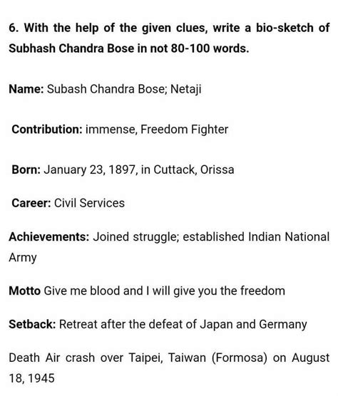 Write A Biography Or Biosketch In 100 Words