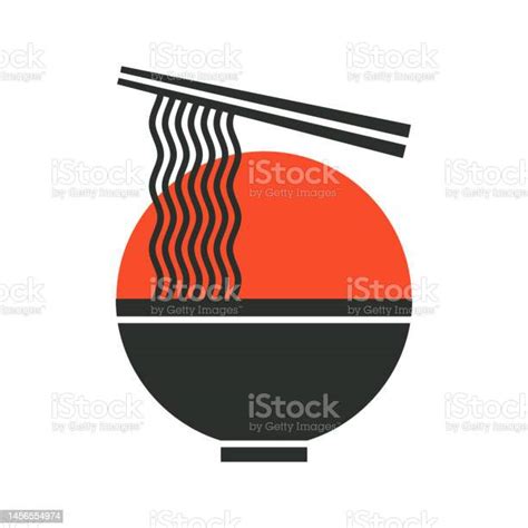 라면 로고 디자인 일러스트 그릇이 있는 라면 메뉴 로고 템플릿입니다 일본 음식 벡터 일러스트 레이 션 디자인에 대한 스톡 벡터