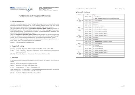 Fundamentals Of Structural Dynamics