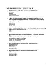 PHC Exam Revision Questions Test B V2 1 Pdf 1 The Dimensions Of