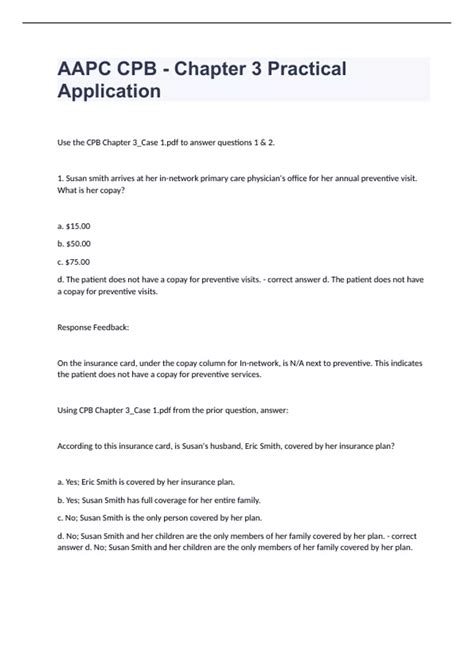 AAPC CPB Chapter 3 Practical Application Exam 2024 AAPC CPB Stuvia US