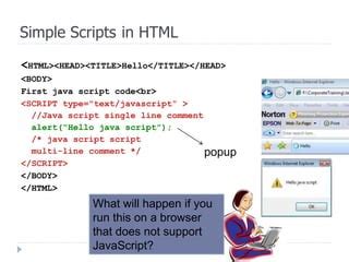 Java Script Language Fundamentals Ppt