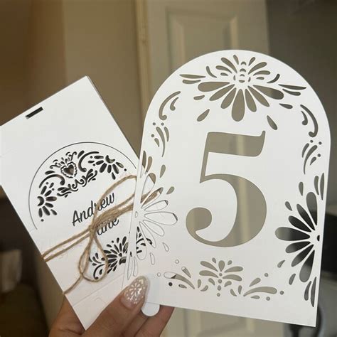 Arch Papel Picado 5x7 Invitation And Rsvp Card Letterpress Blind