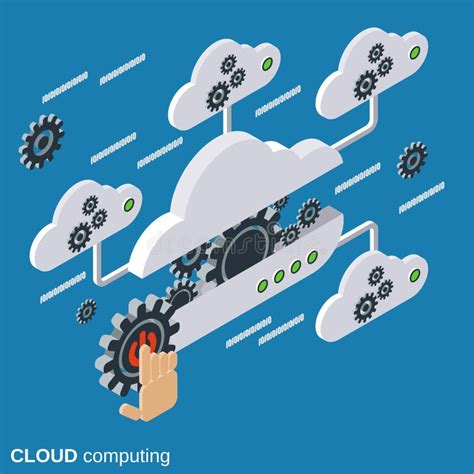 Cloud Computing Network Data Processing Vector Concept Stock Vector