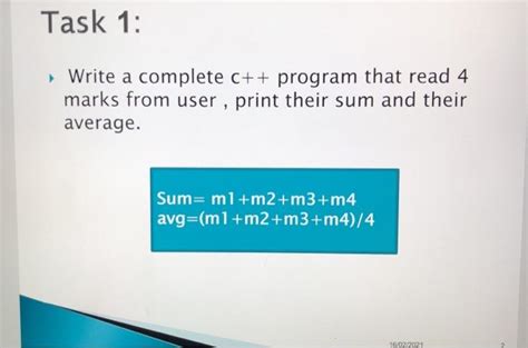Solved Task 1 Write A Complete C Program That Read 4