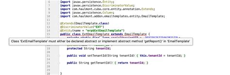 extending emailtemplate in multitenant addon cuba platform