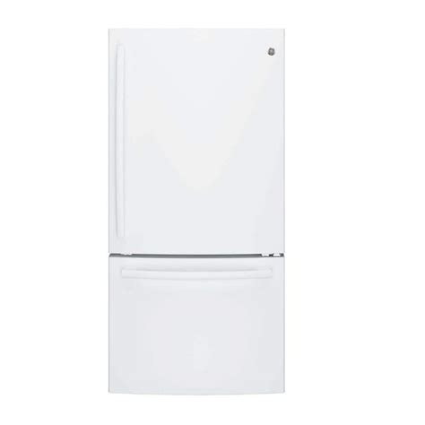 Ge 33 In W 249 Cu Ft Bottom Freezer Refrigerator In White