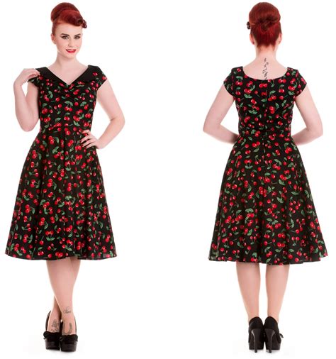 Petticoatkleid/Rock n Roll Kleid Kirschen Hellbunny Rockabilly ...