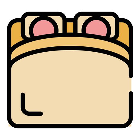 Couple Sleeping On Bed Icon Color Outline Vector 15147008 Vector Art At