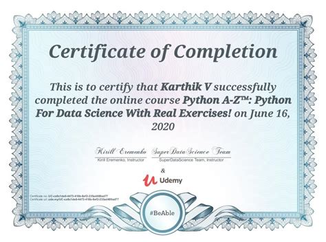 Karthik Velnarayanan On Linkedin Completed Python For Data Science