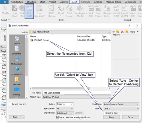 12d Model Data Into Revit Using Ifc Files 12d Wiki