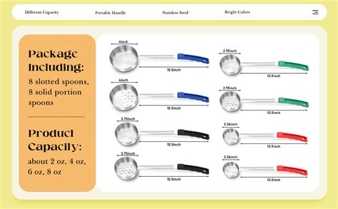 Teenyyou 16 Pcs Portion Control Serving Spoons Restaurant Measuring Serving Ladle