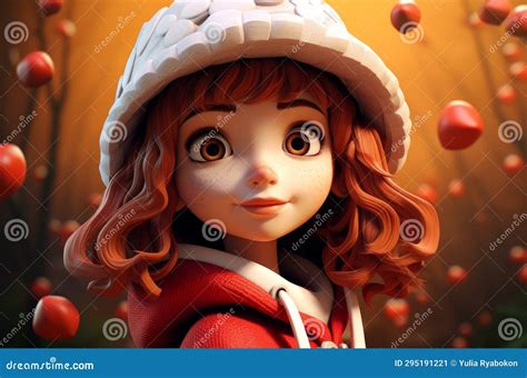 whimsical cute 3d cartoon girl generate ai stock illustration illustration of girl happy