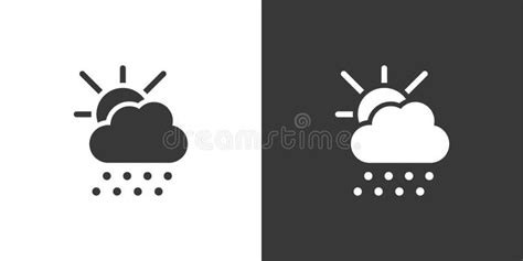 冰雹、太阳和云 黑白背景上的孤立图标 天气矢量图插图 向量例证 插画 包括有 天空 云彩 多雨 平面 198437517