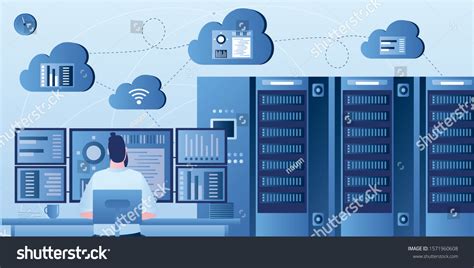 Big Data Analytics Cloud Computing Handsome Stock Vector Royalty Free Shutterstock