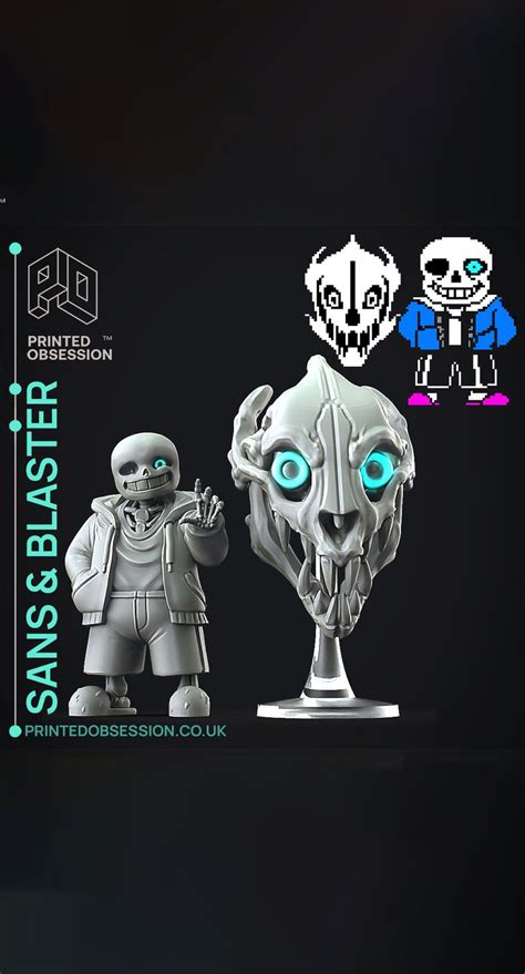 Sans And Gaster Blaster Undertale Fan Art 3d Model By