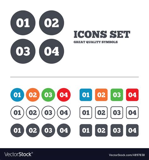 Step One Two Three Icons Sequence Options Vector Image