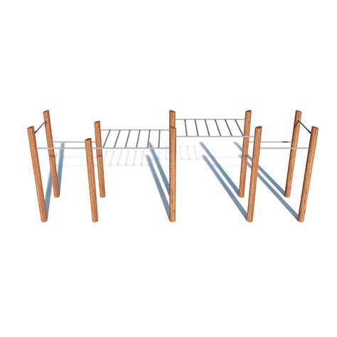 Спортивный комплекс Оборудование Воркаут из натуральной древесины размер 7 180 х 1 620 х 2 600