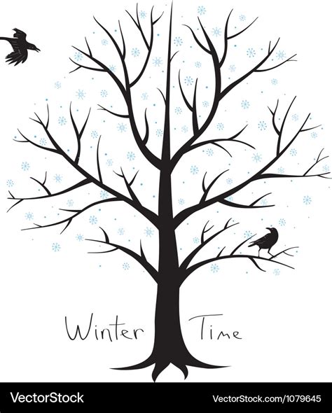 Winter Tree Royalty Free Vector Image Vectorstock
