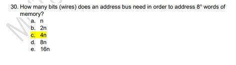 Solved How Many Bits Wires Does An Address Bus Need In Chegg Com