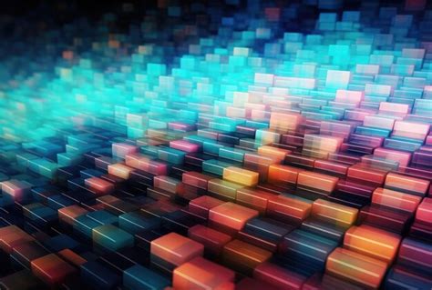 Vibrant 3d Digital Cubes Background Design Premium Ai Generated Image