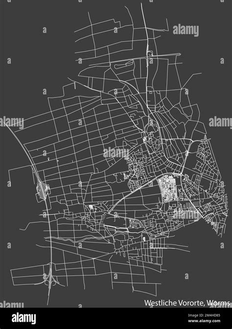 Street Roads Map Of The Stadtbezirk Westliche Vororte District Worms