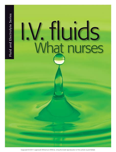 Iv Fluids What Nurses Need To Know 30 L Nursing2011 L May
