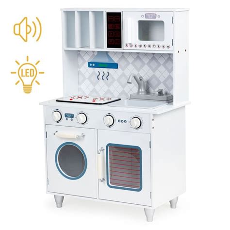 Ecotoys Drewniana Kuchnia Dla Dzieci Dźwięki Światełka Ecotoys