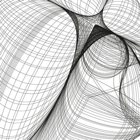 Curved Line Pattern Abstract Geometric Shape Dynamic Wave Motion Vector Illustration Stock