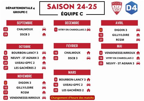 Assvb 📆 Le Calendrier De Léquipe C Est Enfin Dévoilé