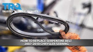 How To Replace Serpentine Belt 2007 2010 Chrysler Sebring 1a Auto