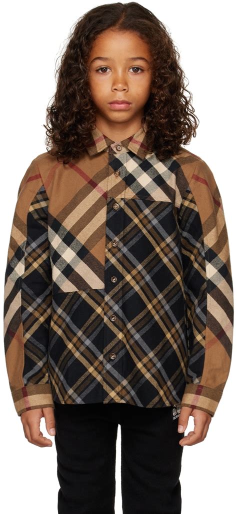 Burberry 棕色 Etienne 儿童衬衫 Ssense