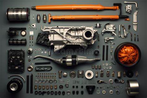 Engine Layout Deconstructed Beautiful Illustration Picture Stock