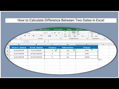 calculate difference between two dates in excel excel how to calculate