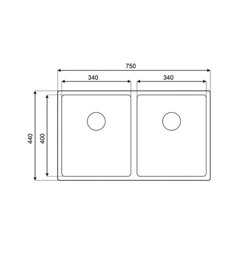 CUVE SOUS PLAN 750 JAVA 2 CUVES INOX LISSE EVSP294IL EVSP294IL RVLP